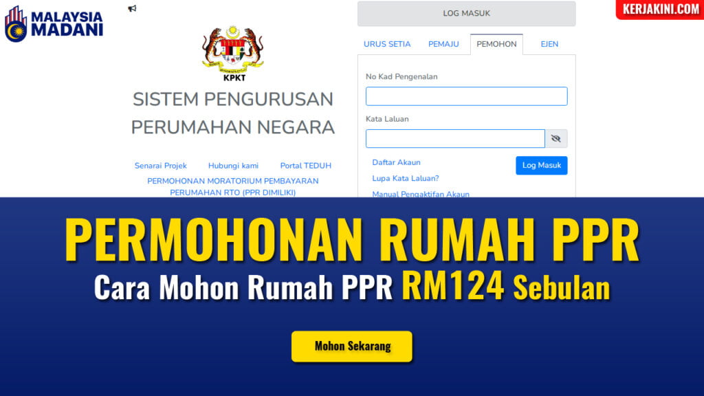 Permohonan Rumah PPR 2024 | KERJAKINI