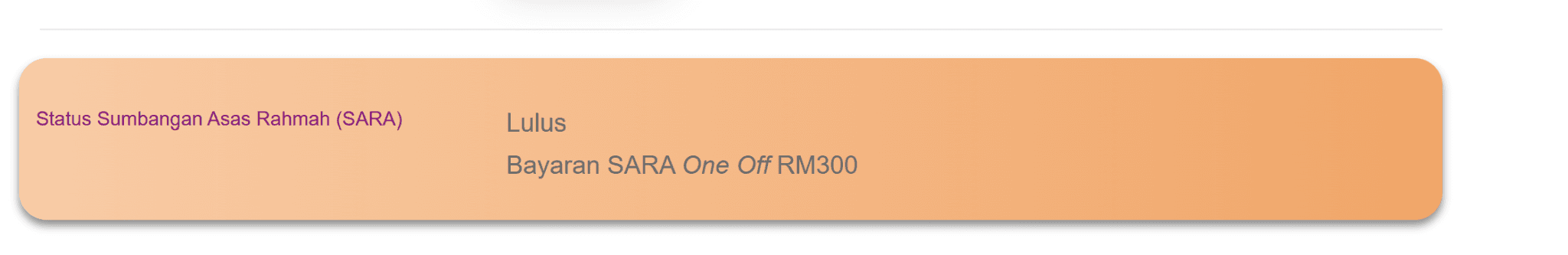 Semak : Bantuan Sara One Off B40 &M40 | KERJAKINI